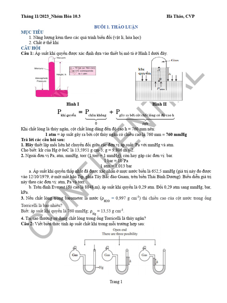 Nhom Hoa 10 - 3 - Bai Tap Buoi 1 | PDF