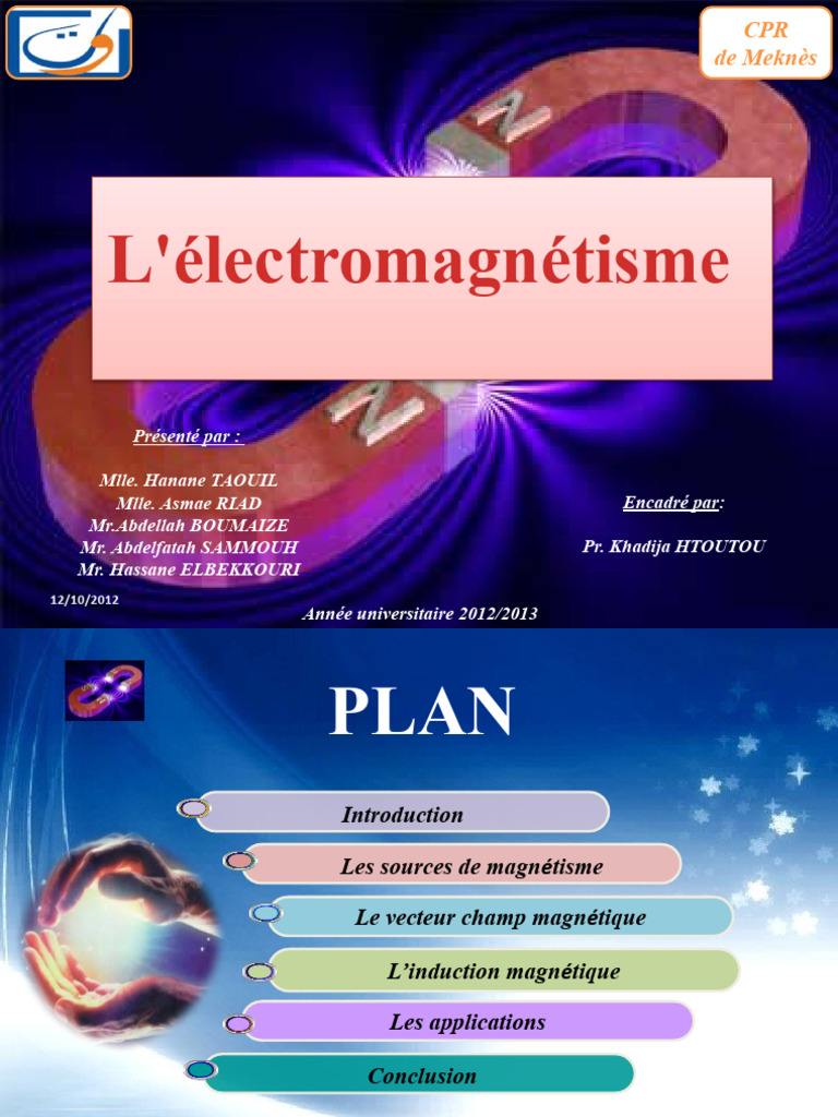 Cours complet sur l'électromagnétisme | PDF | Champ magnétique | Aimant ...