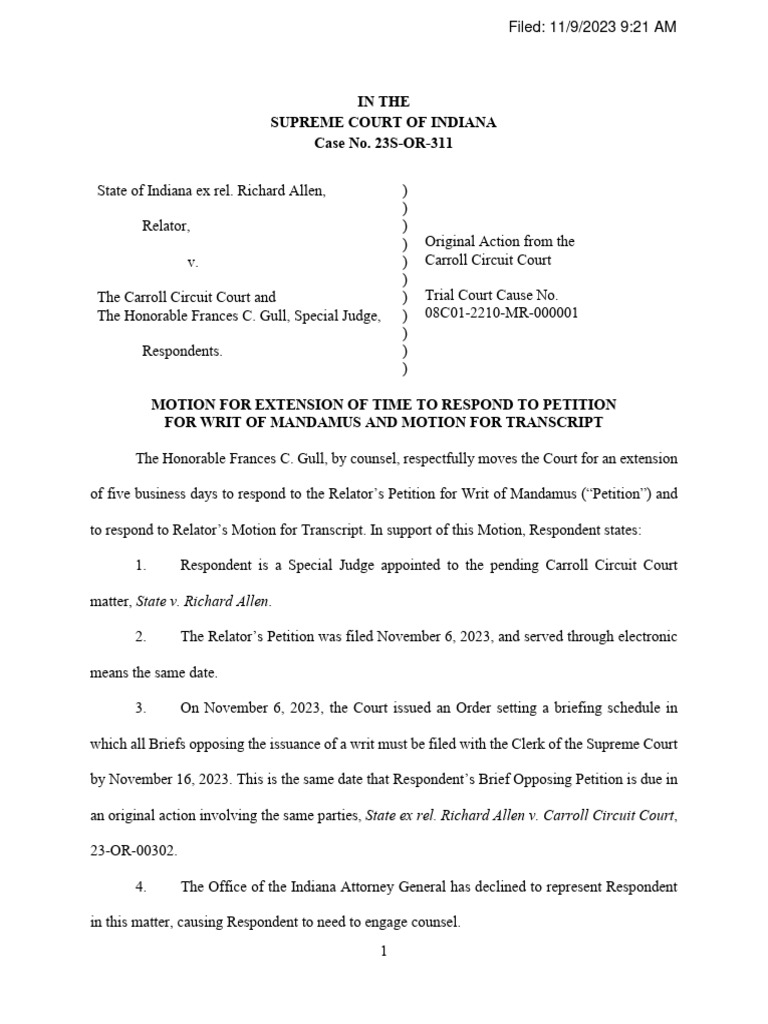 Delphi Motion-for-Extension-of-Time-to | PDF | Writ | Mandamus