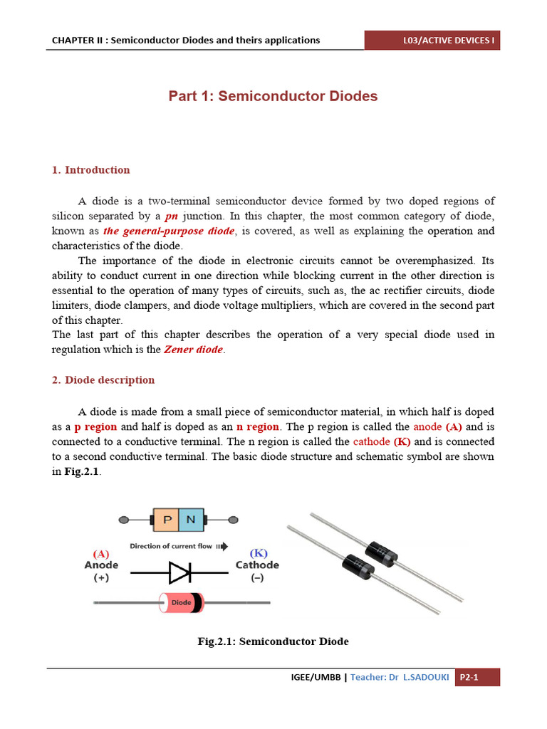 Semiconductor Diodes and Theirs Applications | PDF | Diode | P–N Junction