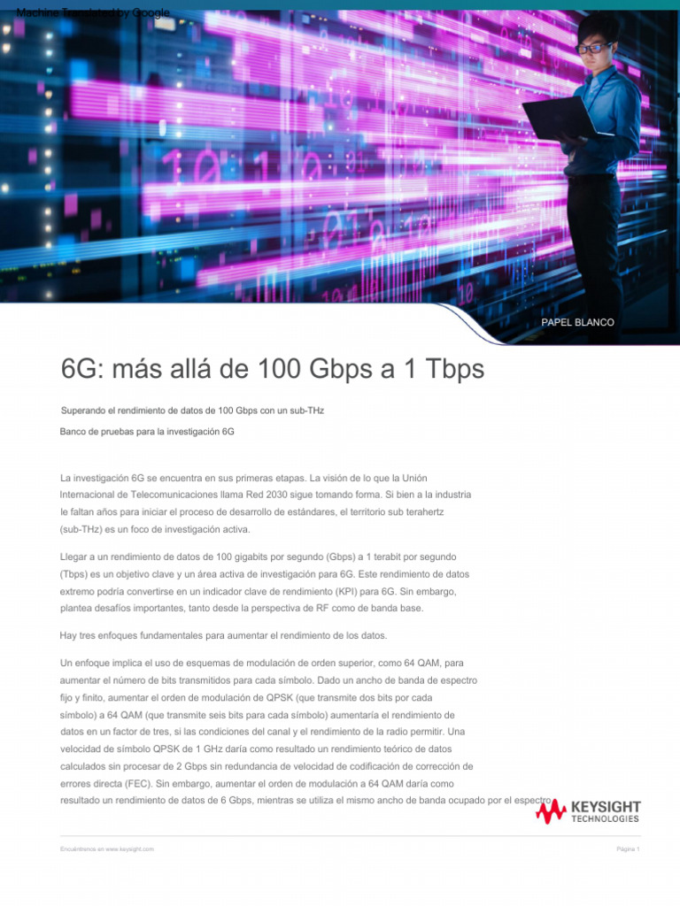 6g Going Beyond 100 Gbps To 1 Tbps 1 | PDF | Ieee 802.11 | Modulación