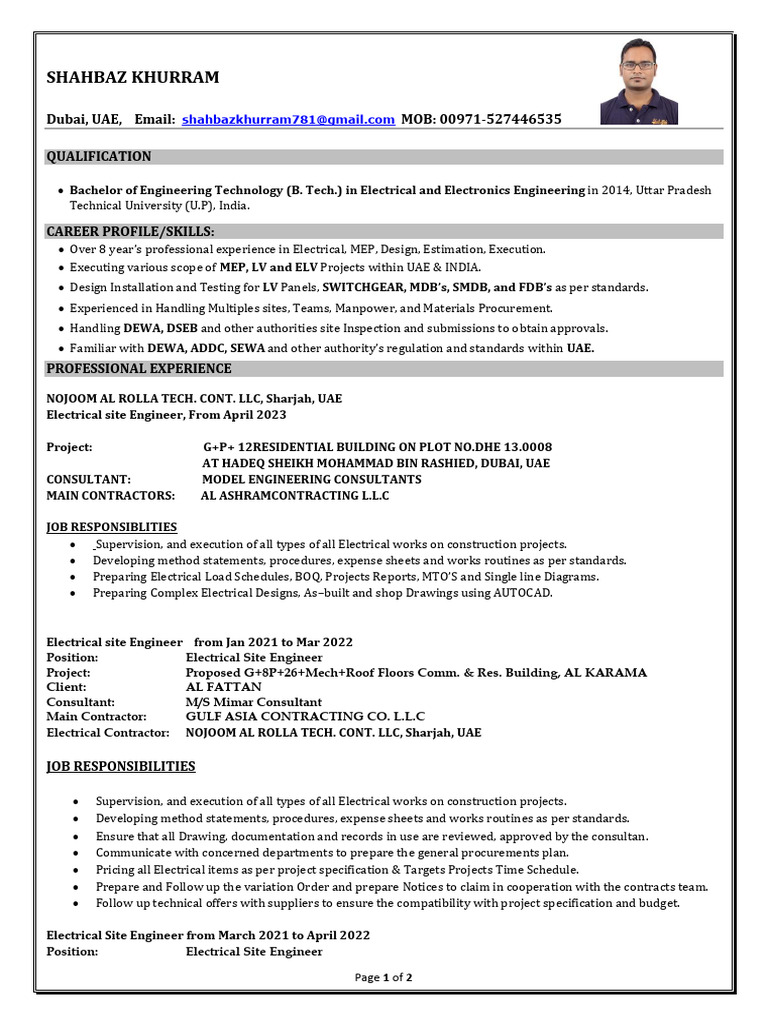 Nov 2023 CV | PDF | Specification (Technical Standard) | Engineering