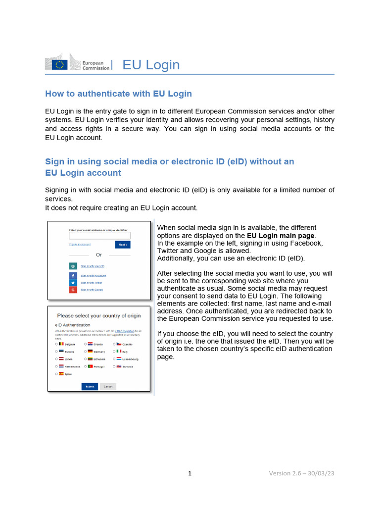 EU Login Tutorial | PDF | Qr Code | Password