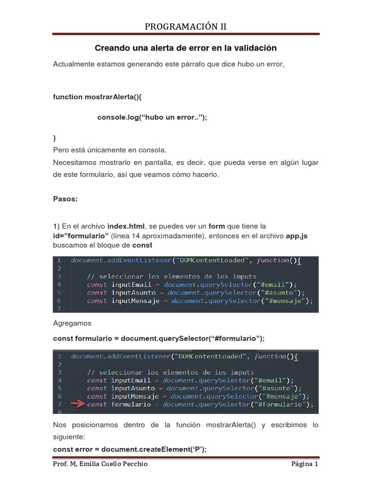 2 - Creando Una Alerta de Error en La Validación | PDF | Programación ...