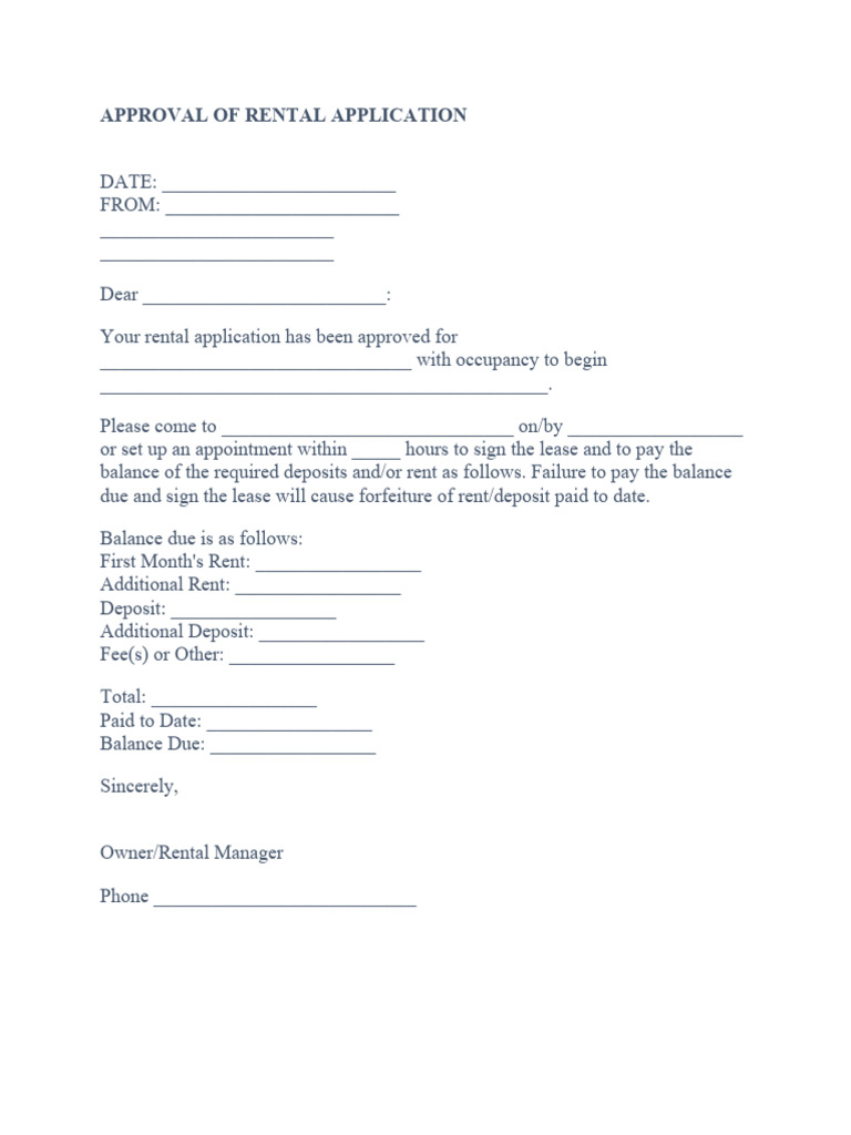 Tenant Approved Letter | PDF