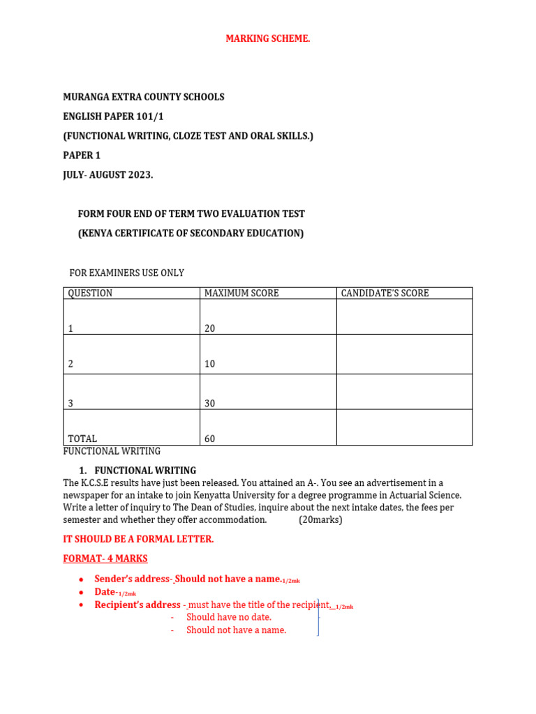 101-1 Eng PP1 MS | PDF