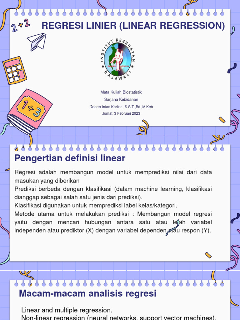 Rangkuman Regresi Linear Kelas 11 | PDF | Metode & Bahan Ajar