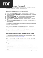 13.8. Exercícios de Complemento Nominal - Toda Matéria | PDF | Substantivo | Objeto (gramática)