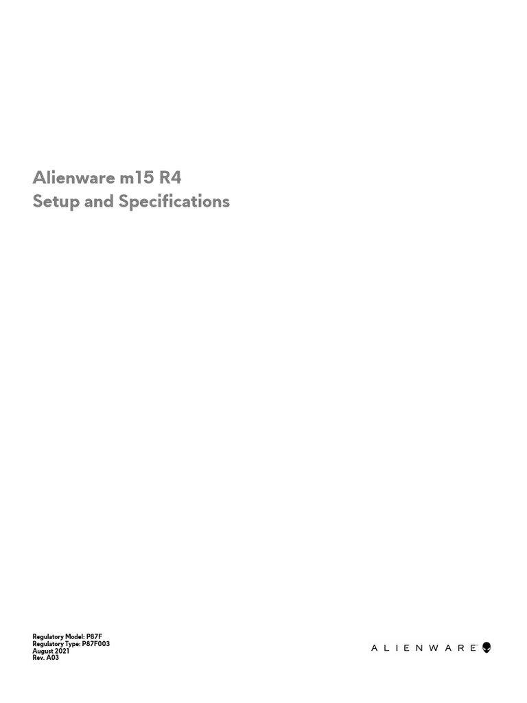 Alienware m15 r4 Laptop - Users Guide - en Us | PDF | Usb | Computer ...