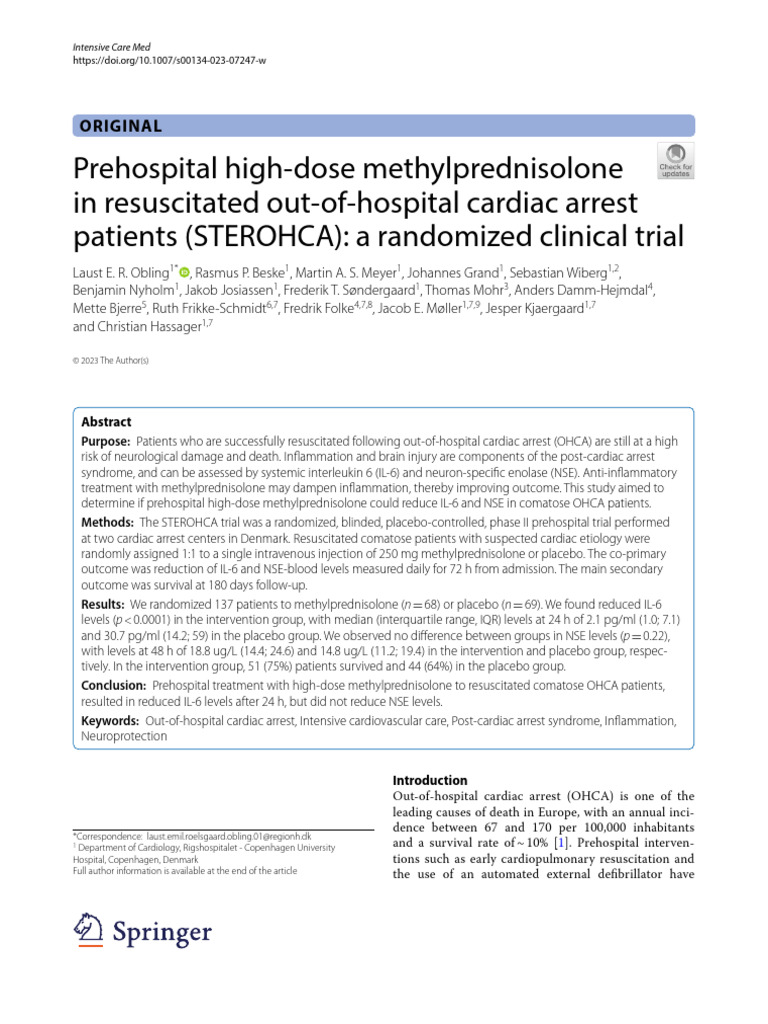 Obling Et Al-2023-Intensive Care Medicine | PDF | Medical Specialties ...