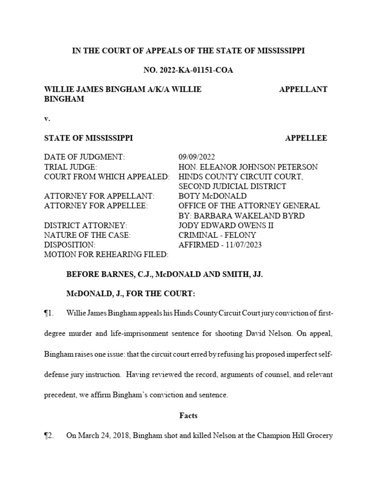 Miss. Court of Appeals Upholds Life Sentence For Man Convicted of First ...