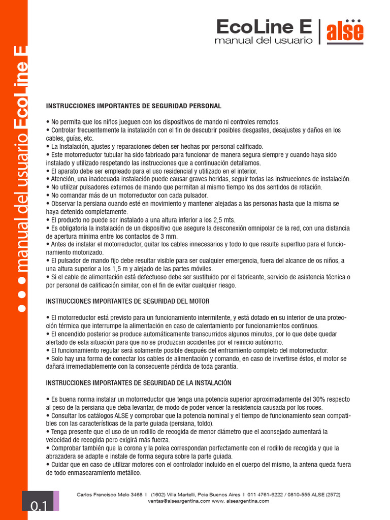 Manual de Usuario EcoLine E | PDF | Motor eléctrico | Embrague