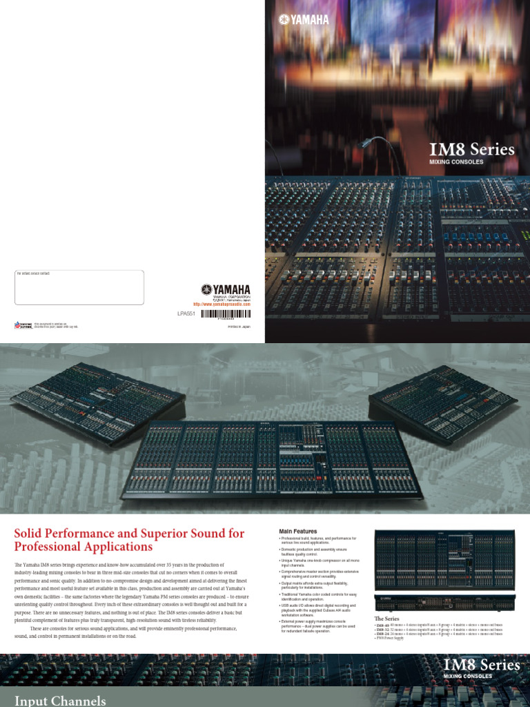 Yamaha IM8 Mixing Consoles Guide | PDF | Equalization (Audio) | Electricity