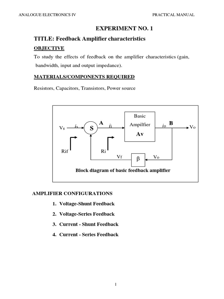 Analogue Electronics Iv Practical Updated Pdf Electronic