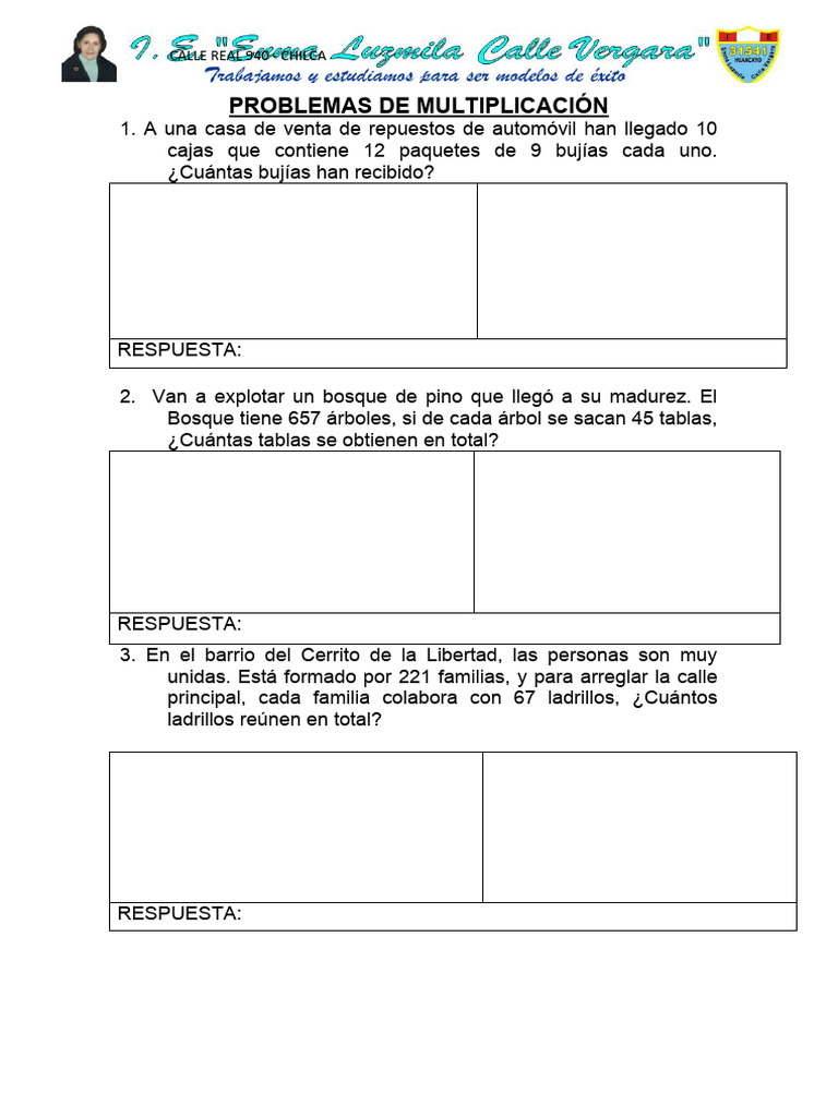 Problemas de Multiplicación | PDF
