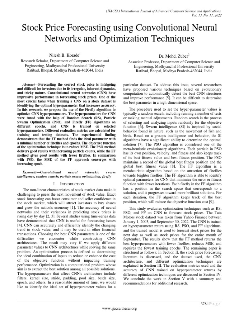 Stock - Price - Forecasting - Using - Convolutional - Neural - Networks | PDF | Mathematical ...