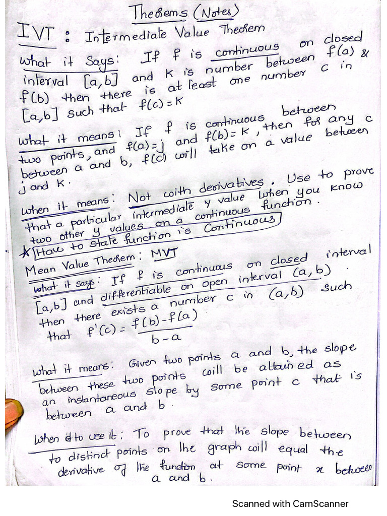 Theorems Compiled Worksheet | PDF