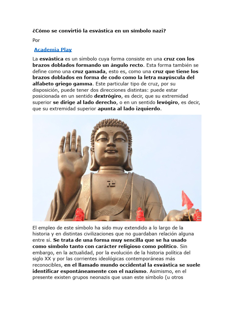 COMO SE CONVIRTIO LA ESVASTICA EN UN SIMBOLO NAZI. Academia Play | PDF ...