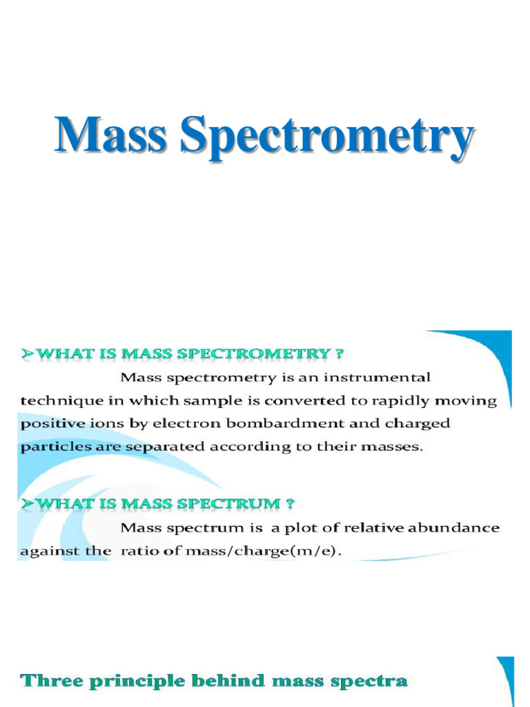 Mass Spectros | PDF | Mass Spectrometry | Ion
