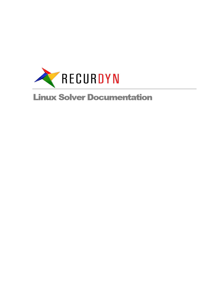 RecurDyn Linux Documentation | PDF | Installation (Computer Programs ...