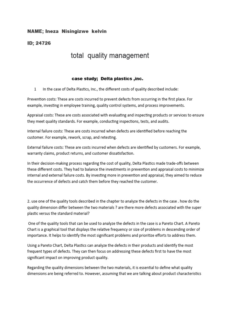 Case TQM | PDF | Quality Management | System