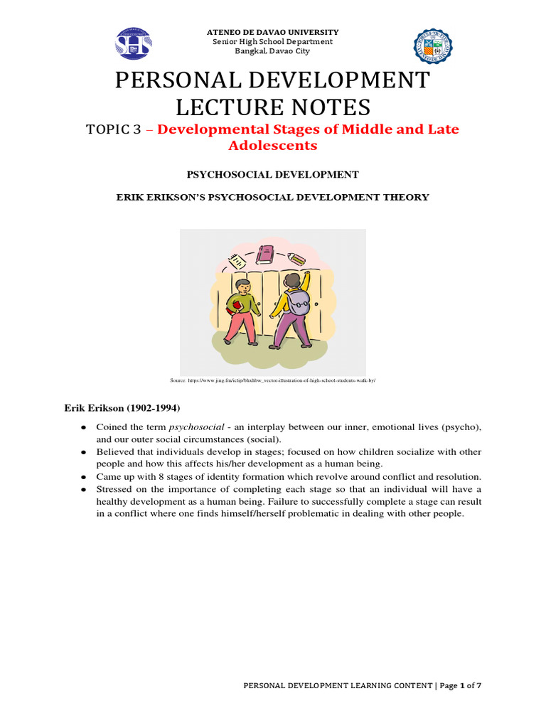 Developmental Stages of Middle and Late Adolescents | PDF | Psychology ...