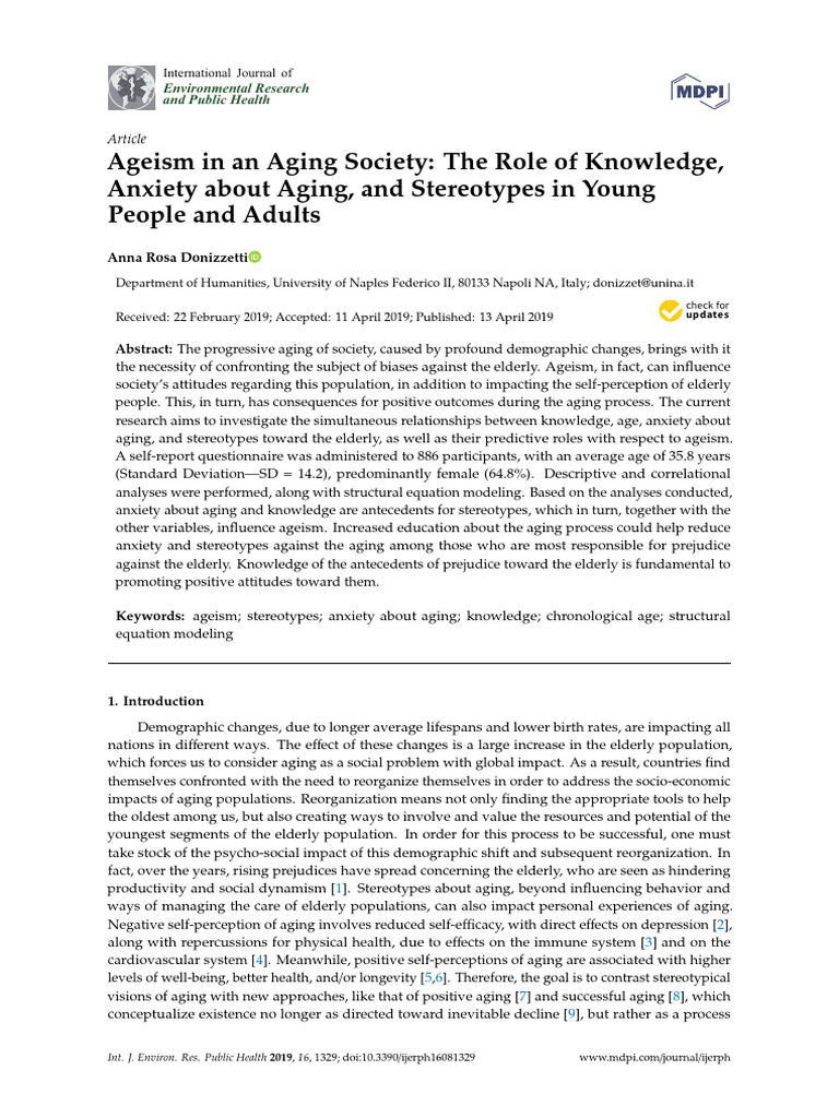 Ageism in An Aging Society | PDF | Ageing | Stereotypes