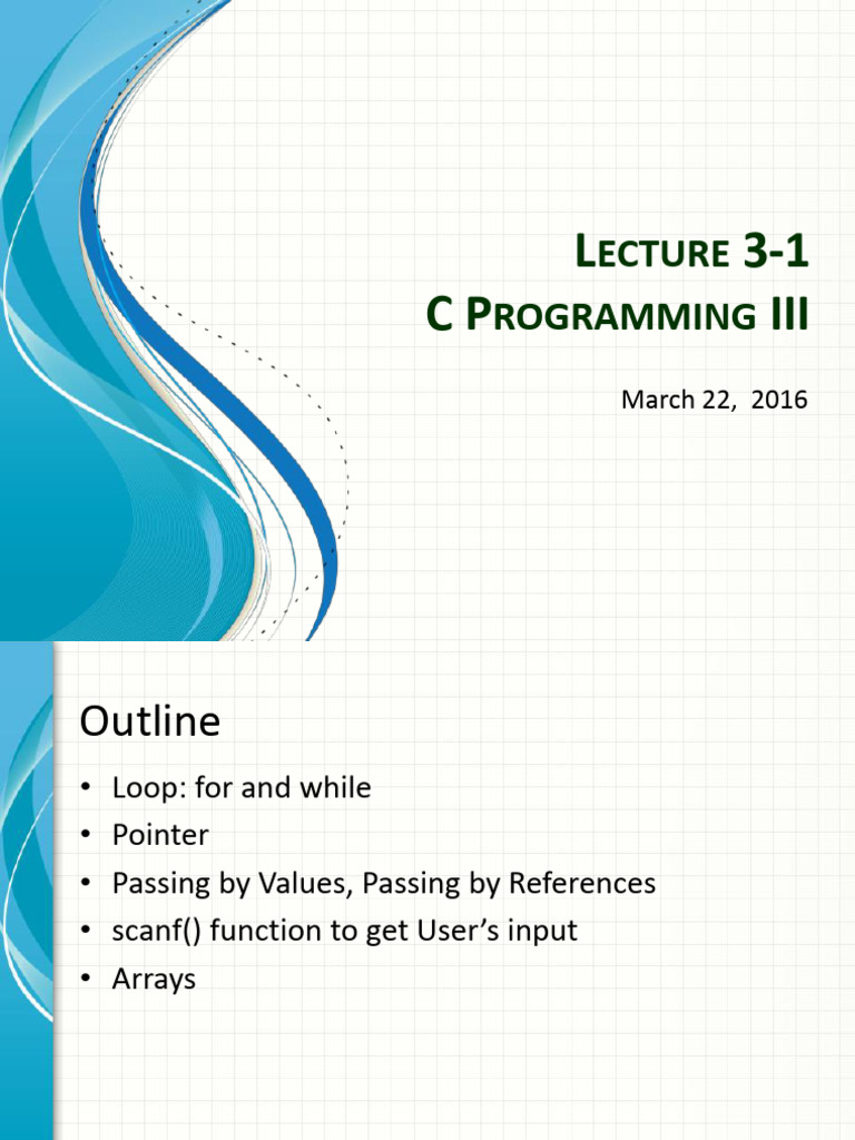 Lecture3 1 C Programming III | PDF | Information Technology | Computer Programming