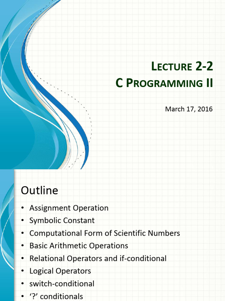 Lecture2 2 C Programming Ii Pdf Multiplication Mathematical Logic 0760
