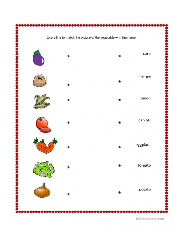 Worksheet English Esl Fruit and Vegetables Worksheets Most | PDF