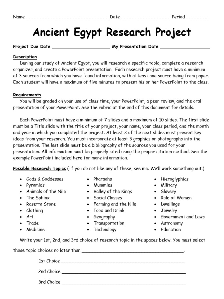 Ancient Egypt Research Project Guide | PDF | Ancient Egypt | Chariot