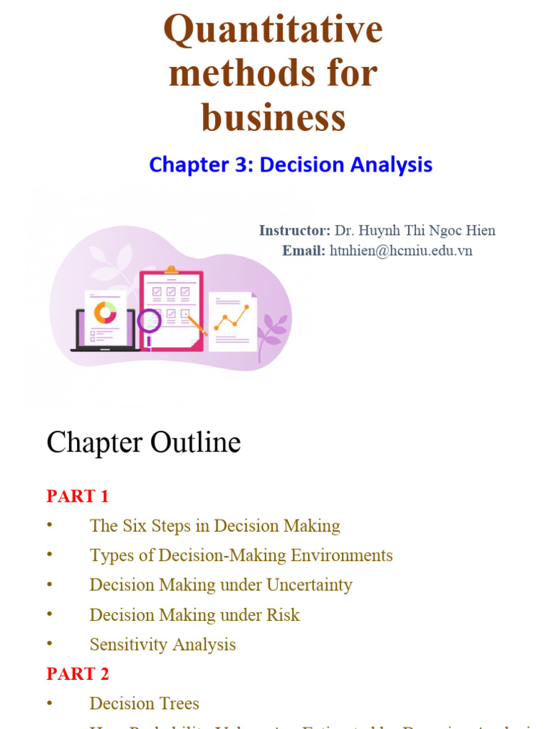 Lecture 2 & 3 - Chapter 3 - Decision Analysis | PDF | Utility ...