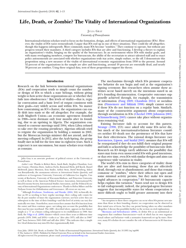 IO Vitality: Life, Death, or Zombie? | PDF | Bureaucracy