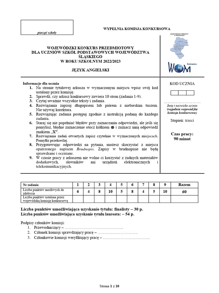 J Angielski III 2023 | PDF