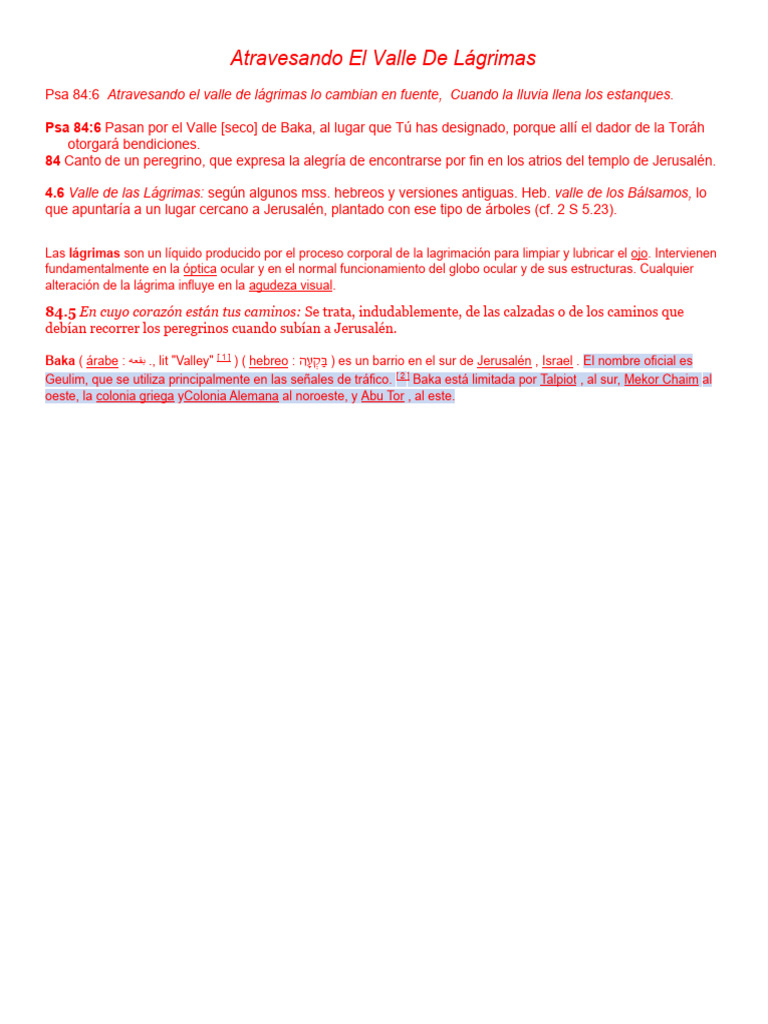 Atravesando El Valle de Lágrimas | PDF