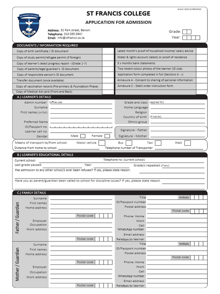 ST Francis Application Form | PDF | Payments | Banks
