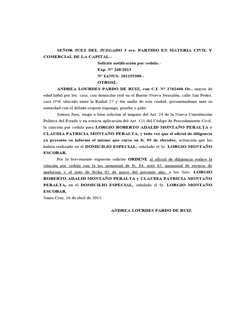 Notificacion Por Cedula. | PDF Notificacion Por Cedula. | PDF