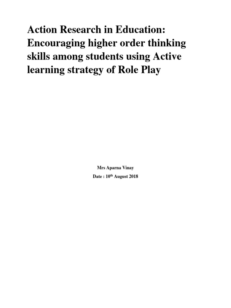 Action Research On Role Play Strategies | PDF | Learning ...
