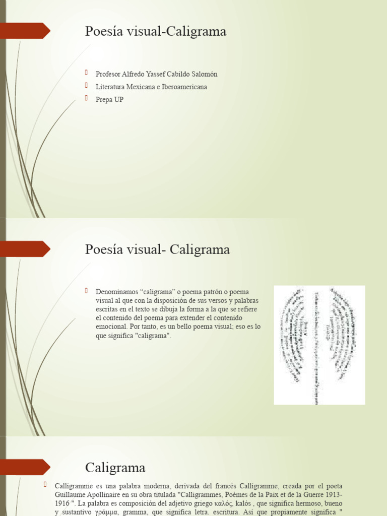 Poesía Visual y Caligrama (1) | PDF