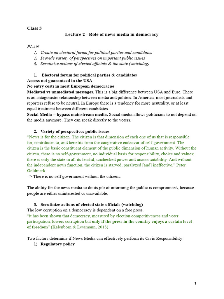 News Media's Role in Democracy Explained | PDF | Primary Election | News