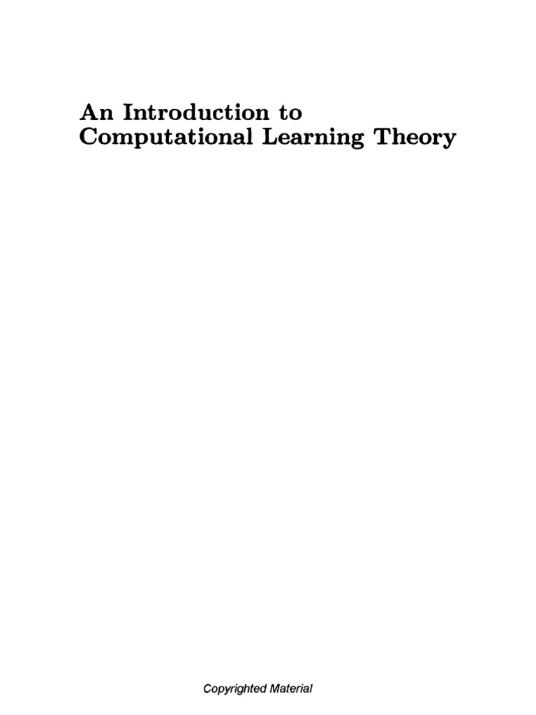 Kearns Vairani 1994 Introduction To Computational Learning Thoery Ch01 | PDF | Mathematics ...