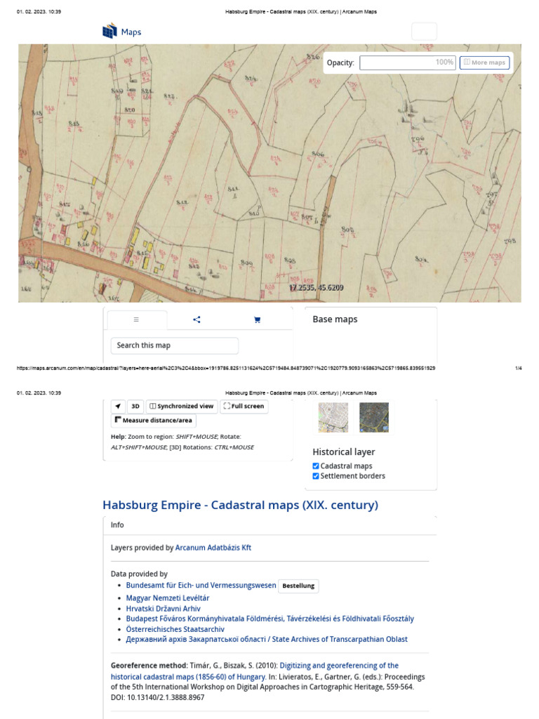 Habsburg Empire - Cadastral Maps (XIX. Century) - Arcanum Maps | PDF | Map | Geographic Data And ...