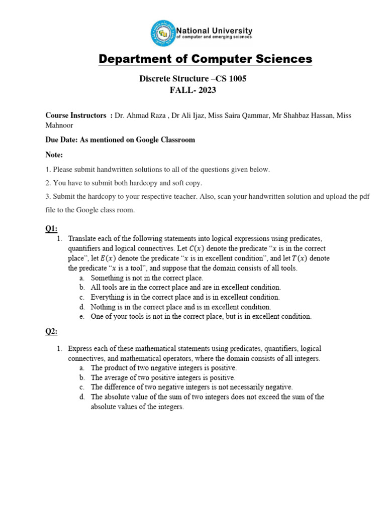 Dis Math Asg 2 | PDF | Integer | Logic