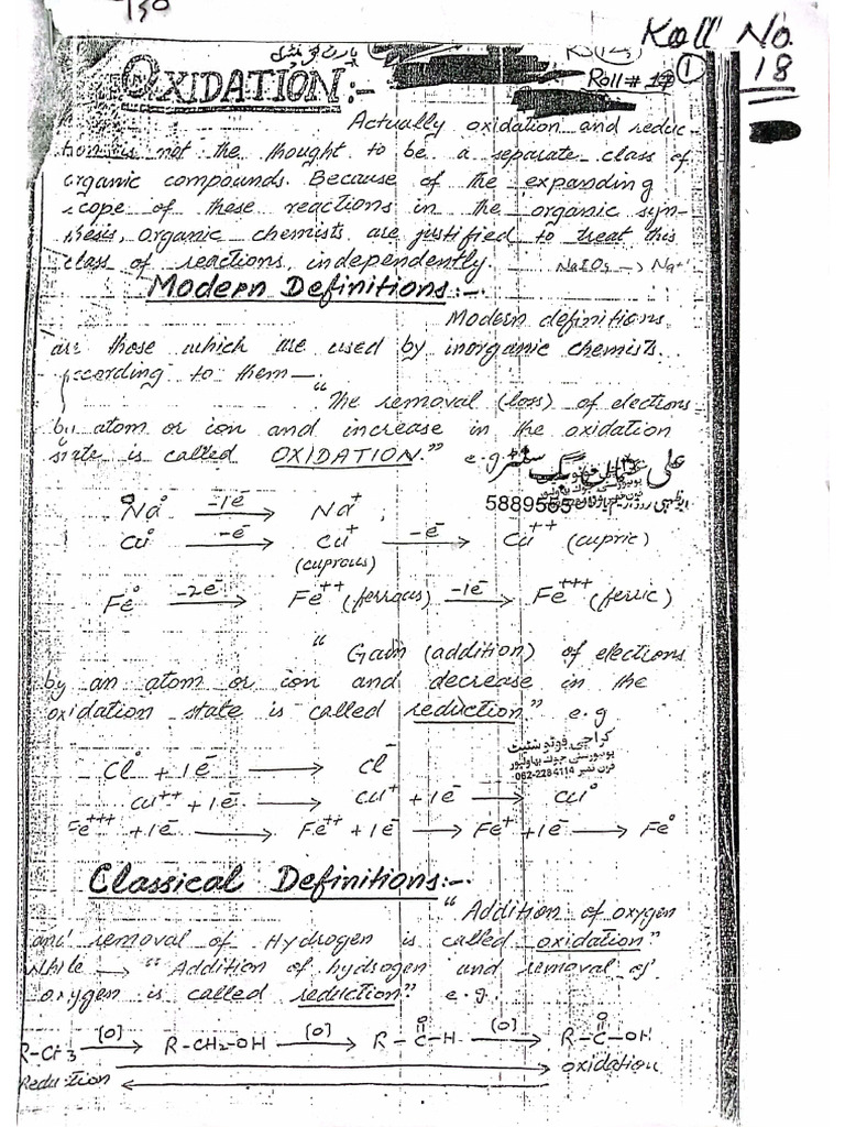 Oxidation 8th Sem | PDF