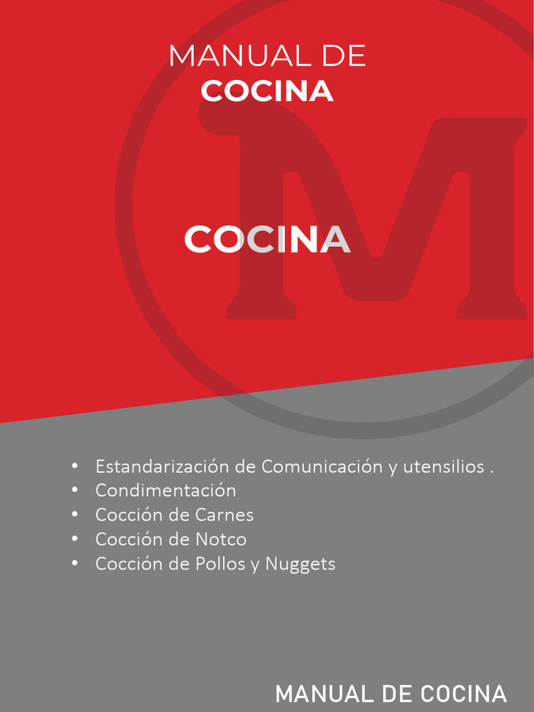 3 - Cocina - Manual de Cocina | PDF | Hamburguesas | Salsa de tomate