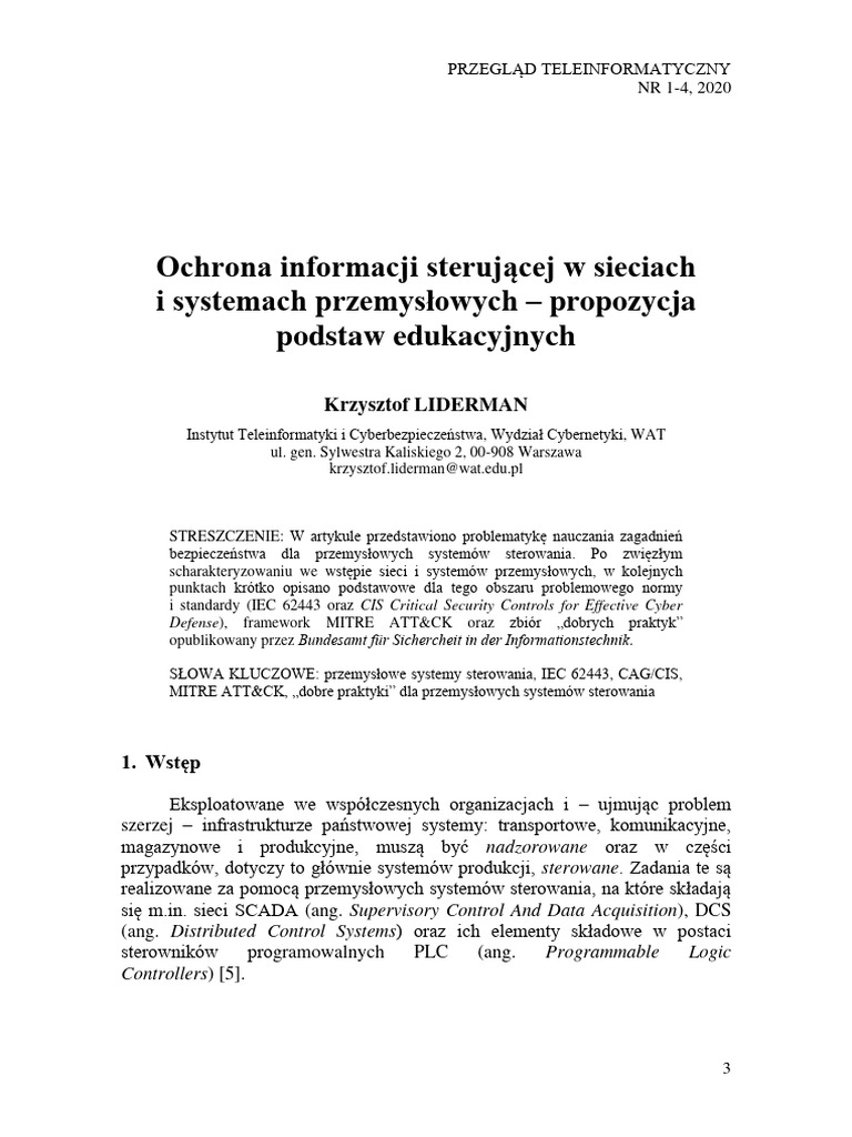 Krzysztof LIDERMAN | PDF