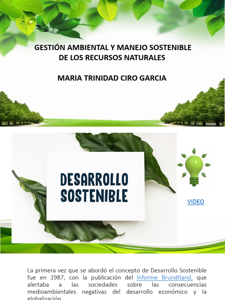 Presentacion Desarrollo Sostenible | PDF | Desarrollo sostenible | Sustentabilidad