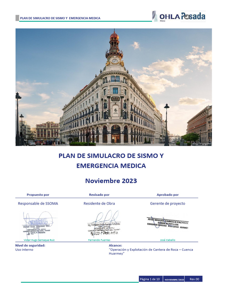 Plan de Simulacro Multipeligro 06.11.23 | PDF | Primeros auxilios | Defensa Civil