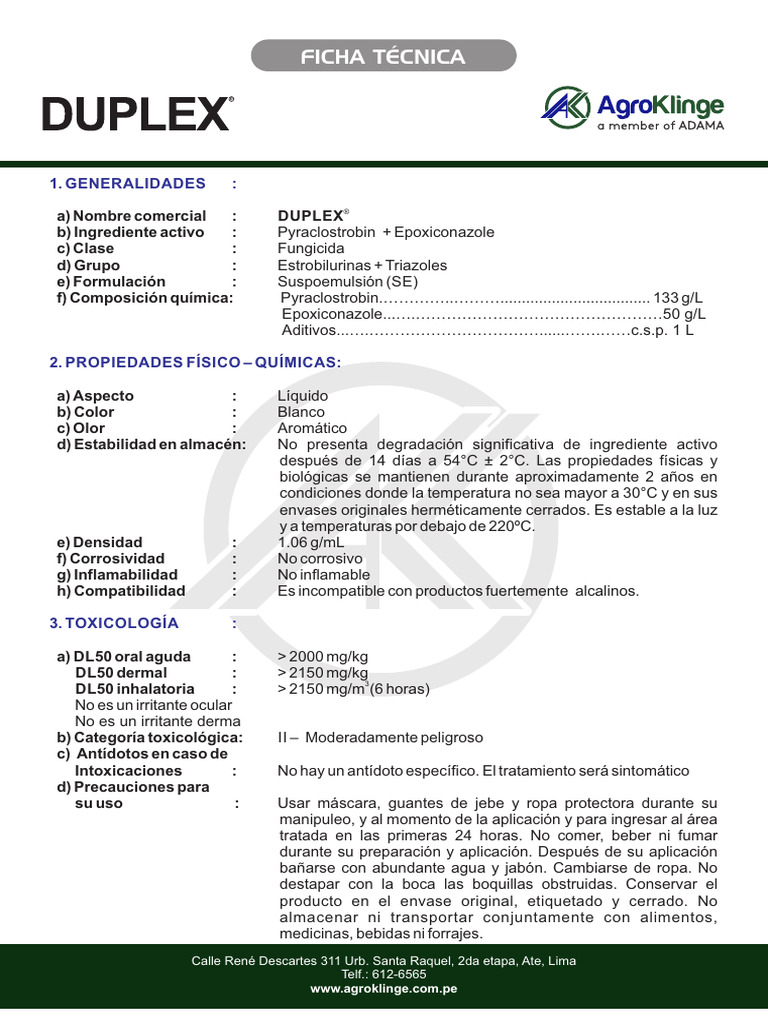 Ficha Tecnica Duplex | PDF | Química