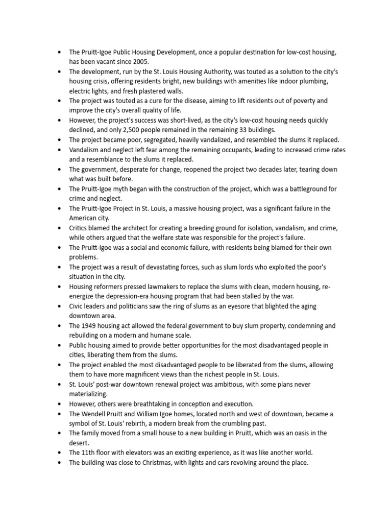 The Pruitt Igoe Myth Key Infos | PDF